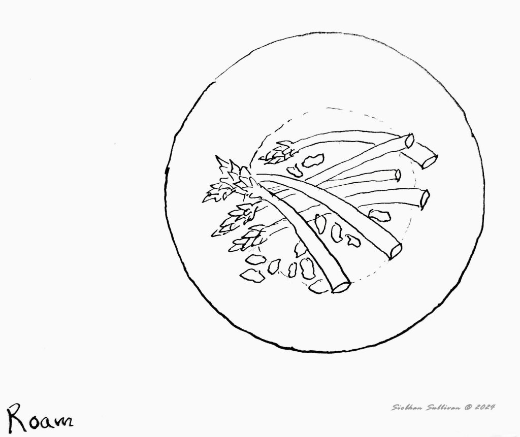 Asparagus drawing & photo: FFA & FF - bend branches